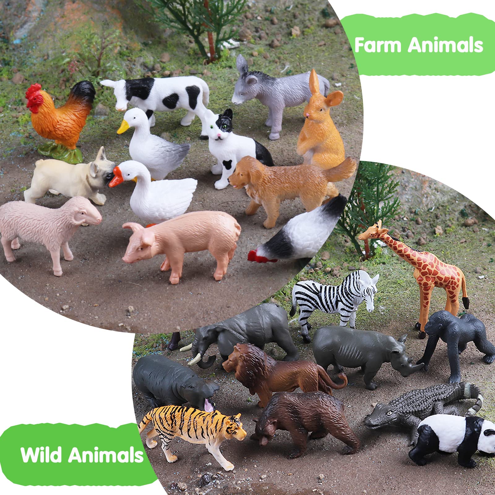 Mua RCOMG 24 PCS Small Animal Toys Set: Farm Animal Toys & Forest ...