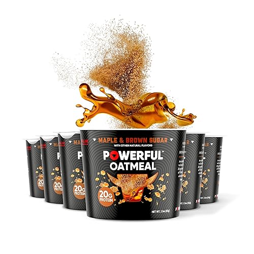 Powerful Nutrition Instant Protein Oatmeal Cups, Maple Brown Sugar, 6 ...