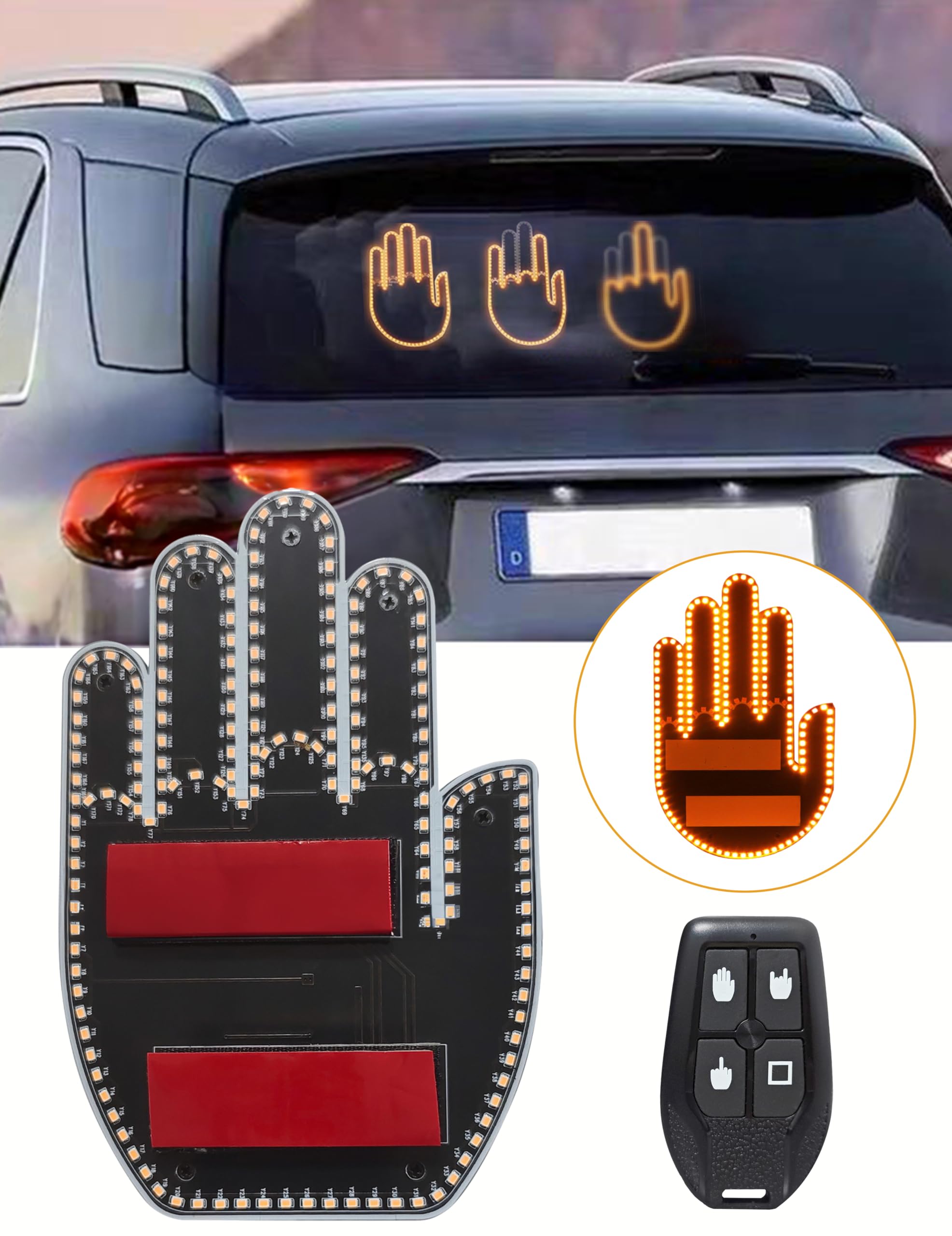 ALDST LED Finger Light for Car with Remote - Car Hand Gesture Light for ...