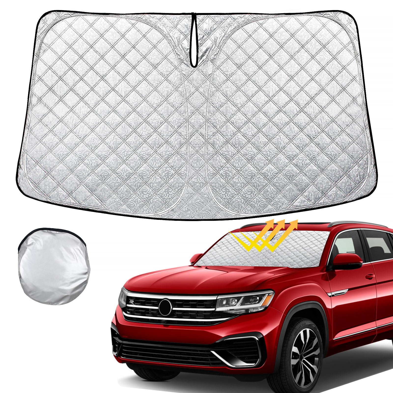Rilsen Windshield Sun Shade for Volkswagen Atlas 2018-2023 2024 2025 VW ...