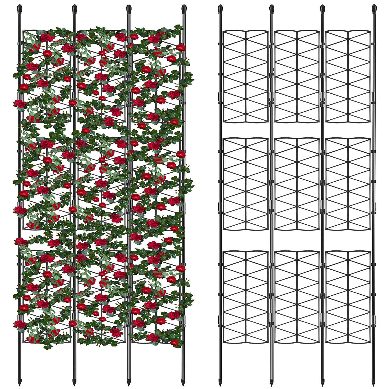 Suzile 18 Pack 64 Inches Garden Trellis for Climbing Plants Outdoor ...