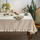 Amazon.com: Waffle Weave Textured Rectangle/Oblong Tablecloth with ...