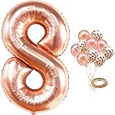 Amazon.com: KatchOn, Rose Gold 6 Balloon Number - Giant, 40 Inch | Number 6 Balloons for ...