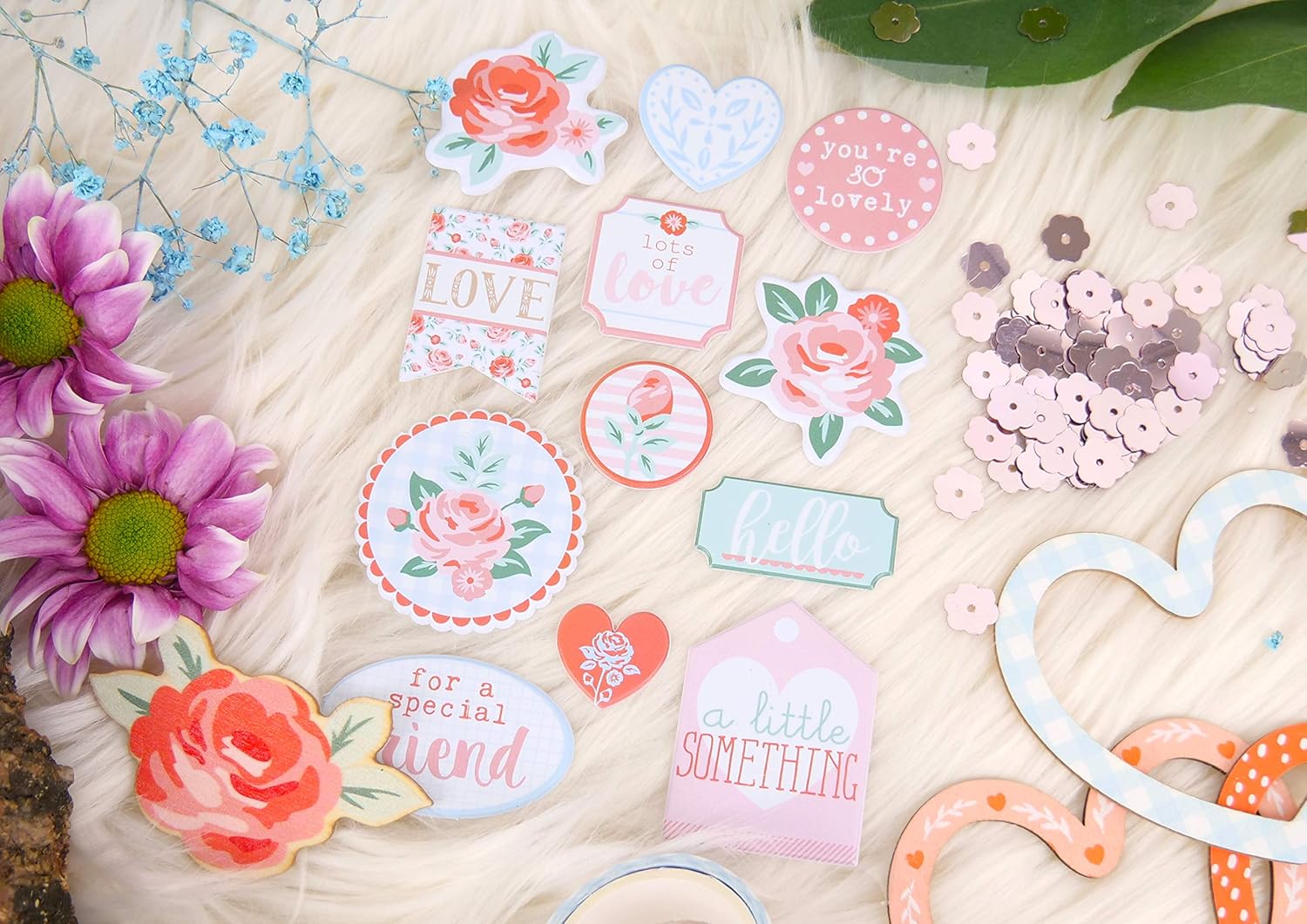 Scrapbooking Dovecraft DCSTK089 Paper Posies Puffy Stickers Multicolour ...