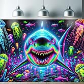 Amazon.com: Uspring Blacklight Trippy Shark UV Reactive Octopus Wall ...