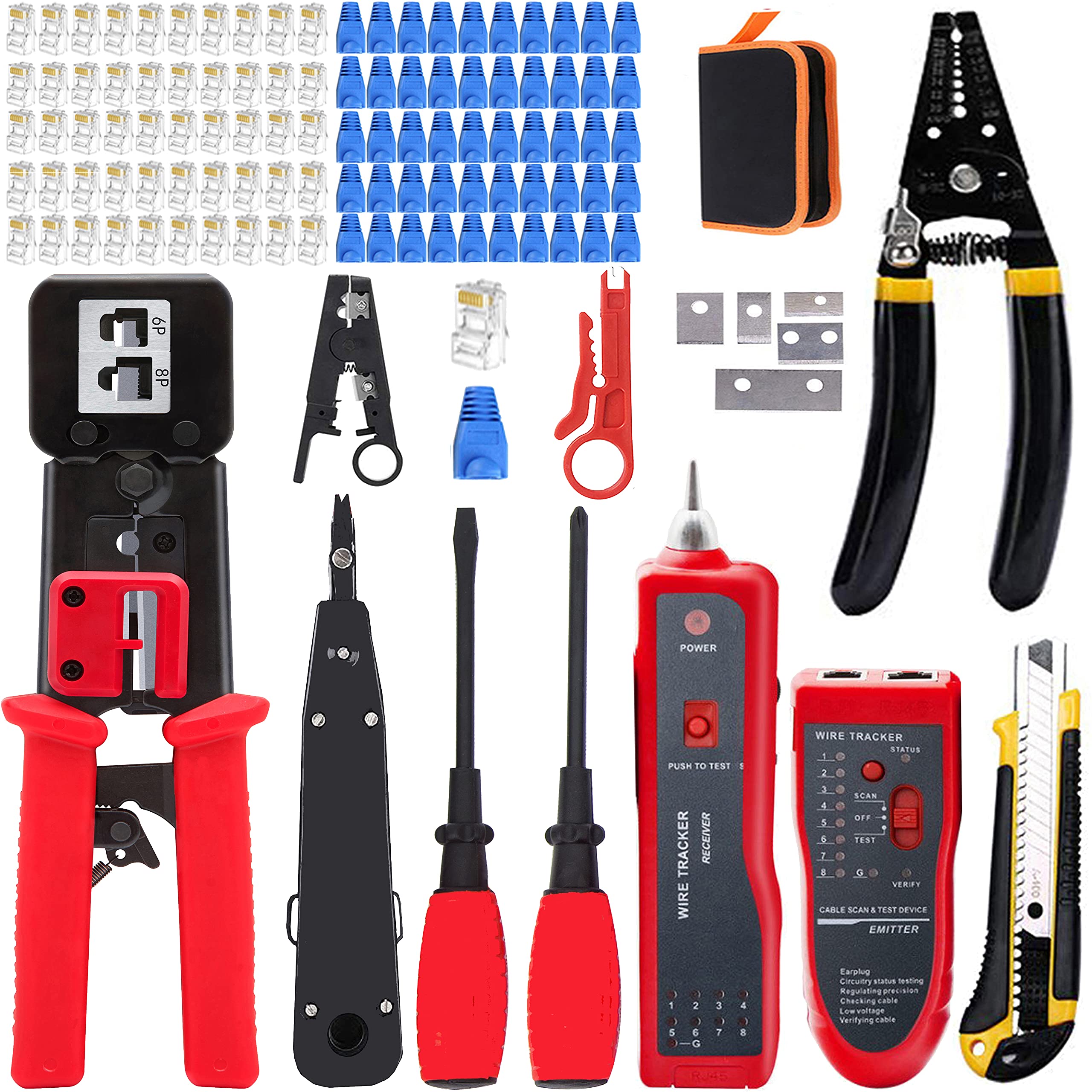 Mua LEATBUY Crimper CAT5/CAT6 Crimping Tool Kit RJ45 Crimp Tool Set for ...