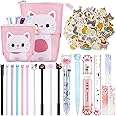 Amazon.com: 64 Pcs Cute Cat Stationery Set Kawaii Pop up Pencil Case 10 ...