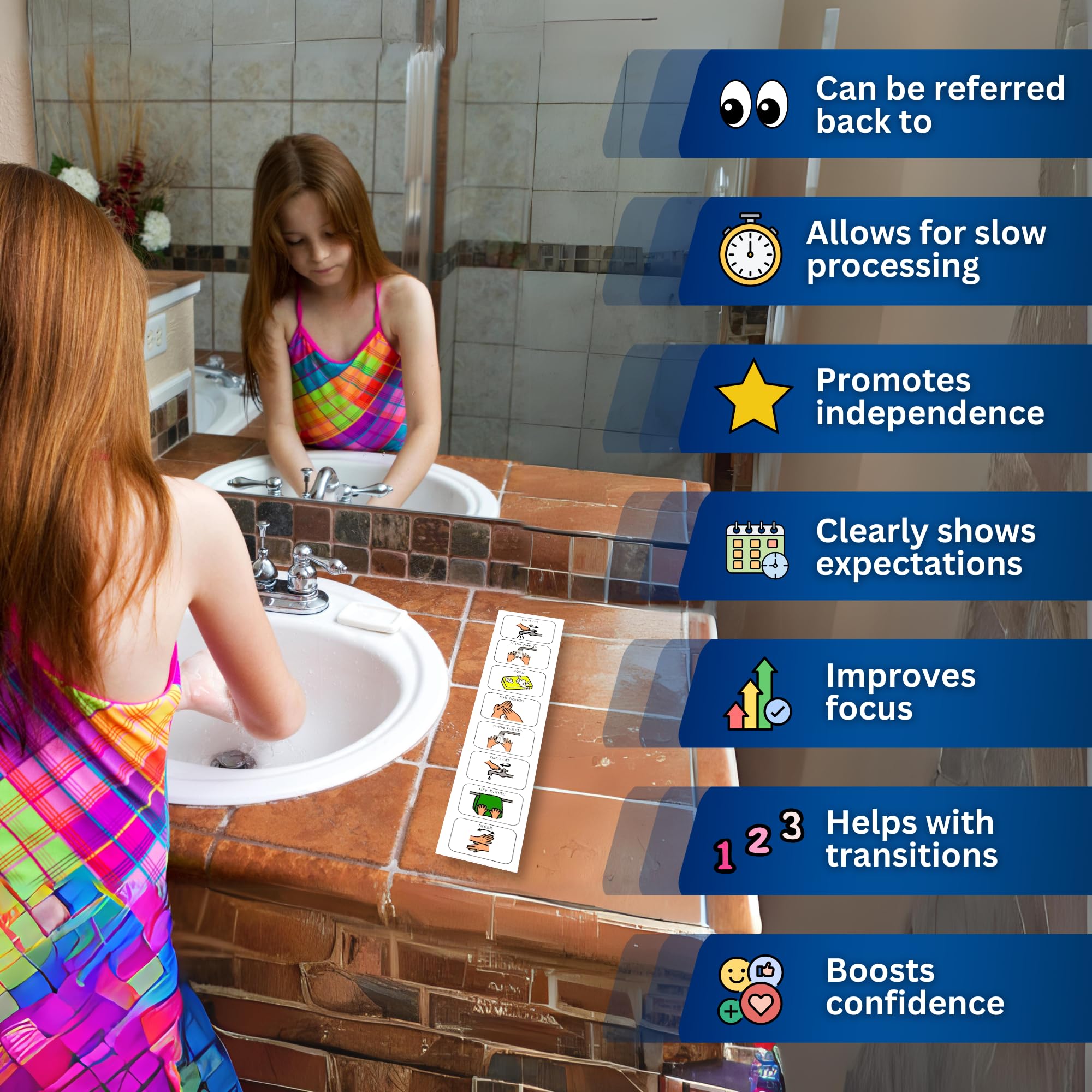 Mua Autism Washing Hands Routine Chart – Independent Hand Washing ...