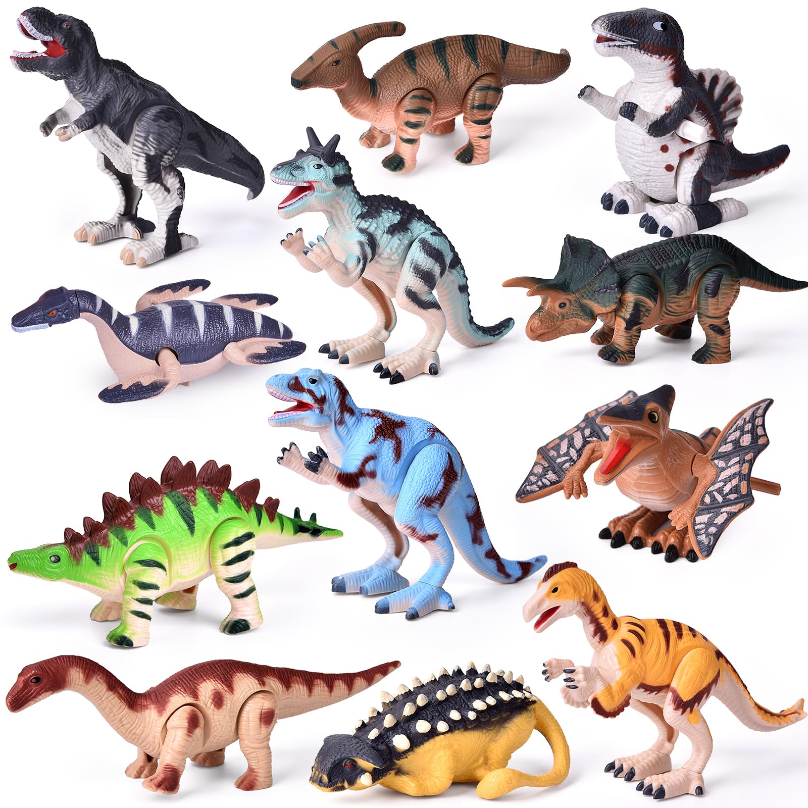 Dinosaur Wind Up Toys, 12 PCS Dino Toys for Birthday Gifts Bulk Flip ...