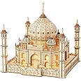 Amazon.com: 3D Wooden Puzzle for Adults, Taj Mahal Wood Model with Led Light, Self-Assembly ...