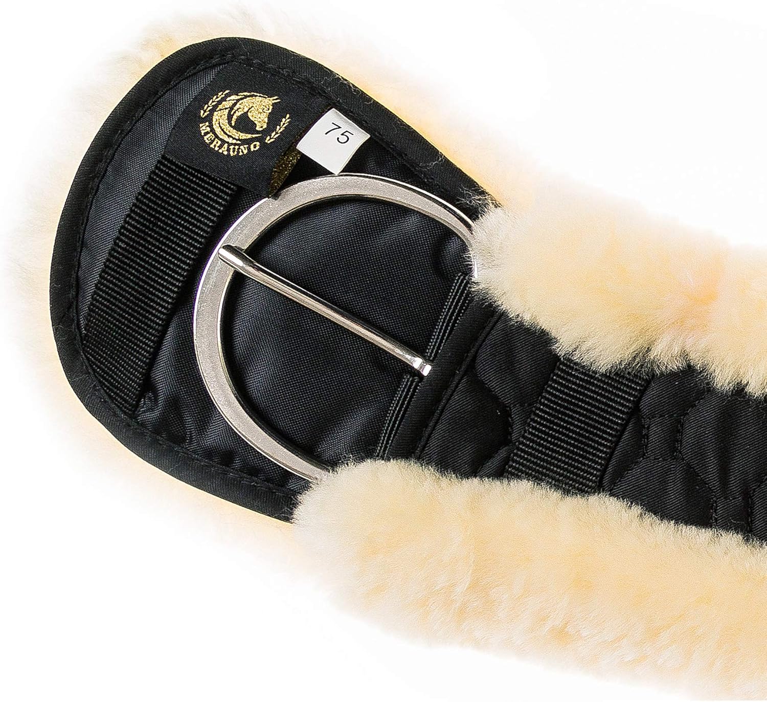 Merauno Sheepskin Dressage Girth Curved Girth Under Belly Belt Belly ...