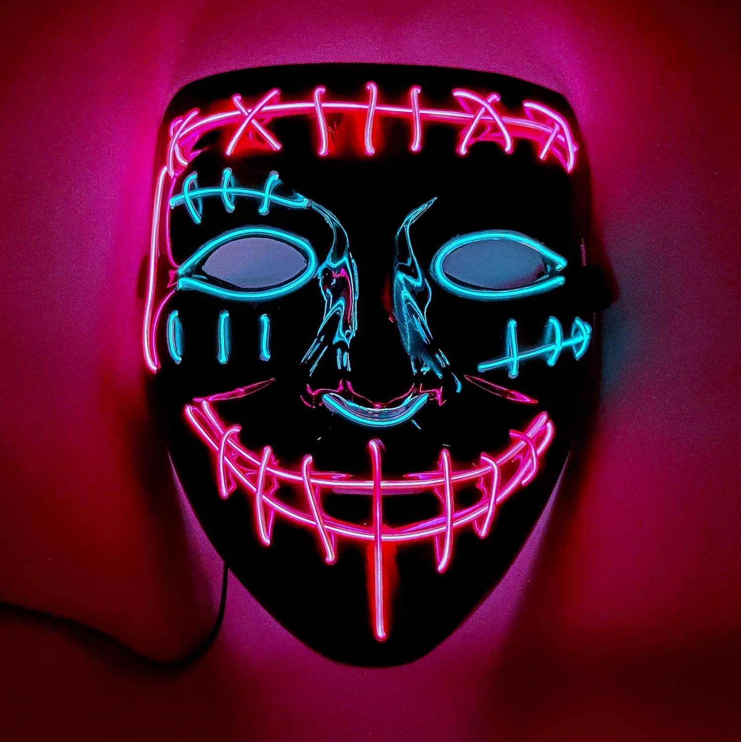 Double Color Led - Halloween Led Mask - Led Face Mask - Led Purge Mask ...