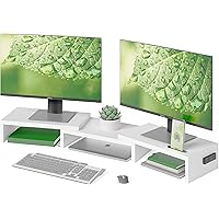 FITUEYES Computer Monitor Stand 16.7 inch 2 Tiers Laptop Riser with ...