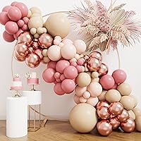 Amazon.com: Rubfac 162pcs Boho Balloon Garland Arch Kit Blush Balloons Double Stuffed Dusty Pink ...