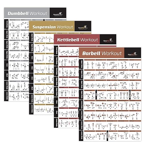 Laminated Charts For Home Gym Exercise Dumbbell Exercise Workout