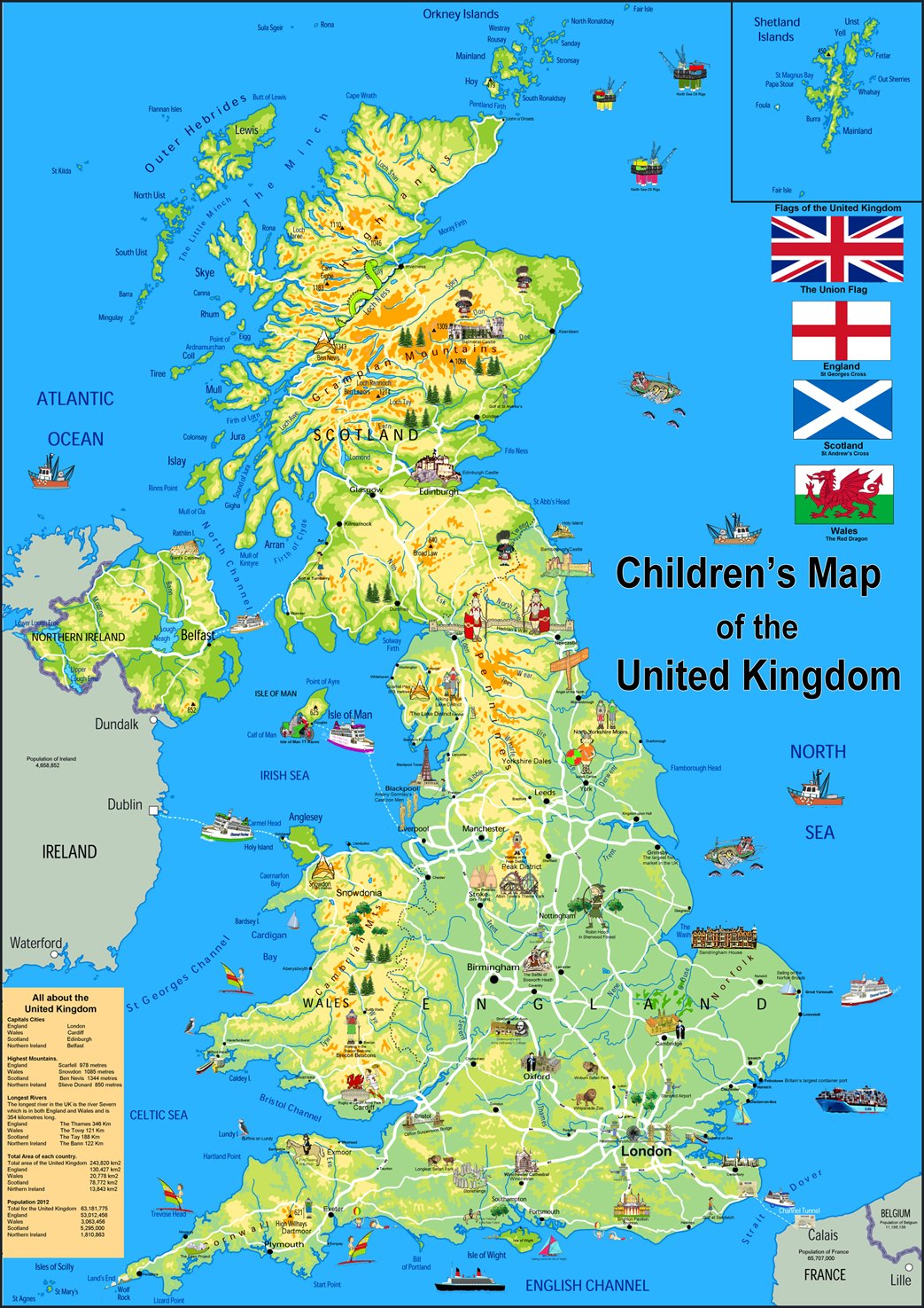 Tiger Moon Children's Illustrated Map of the United Kingdom - Paper ...