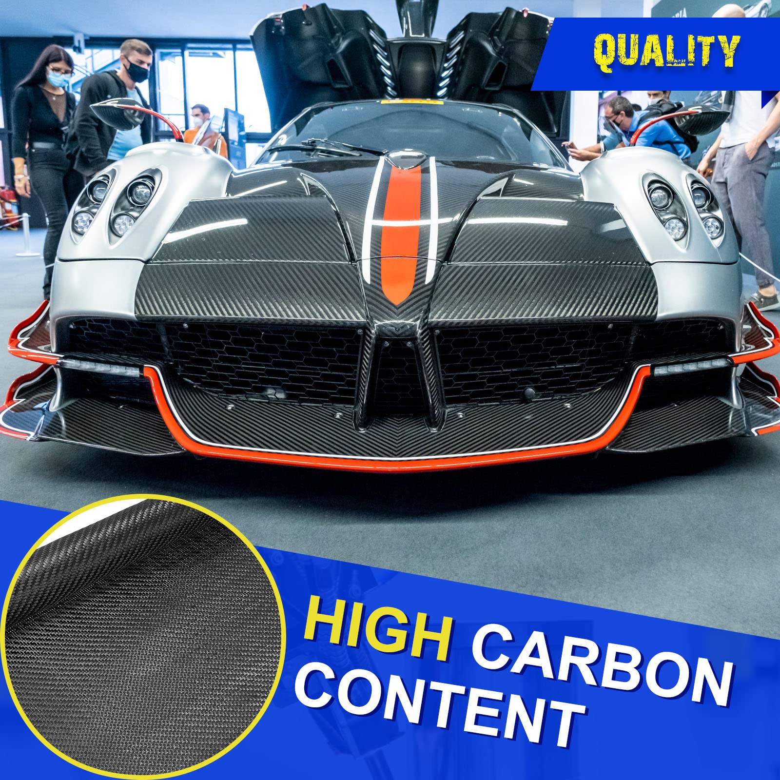 Mua 6.5ft x 12" Carbon Fiber Fabric Roll Pure Fabric Carbon Fiber Sheet - 2x2 Twill Weave-3k ...