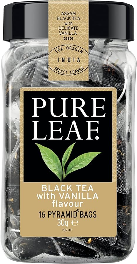 Pure Leaf Black Tea with Vanilla (Pack of 1, Total 16 Pyramid Tea Bags ...