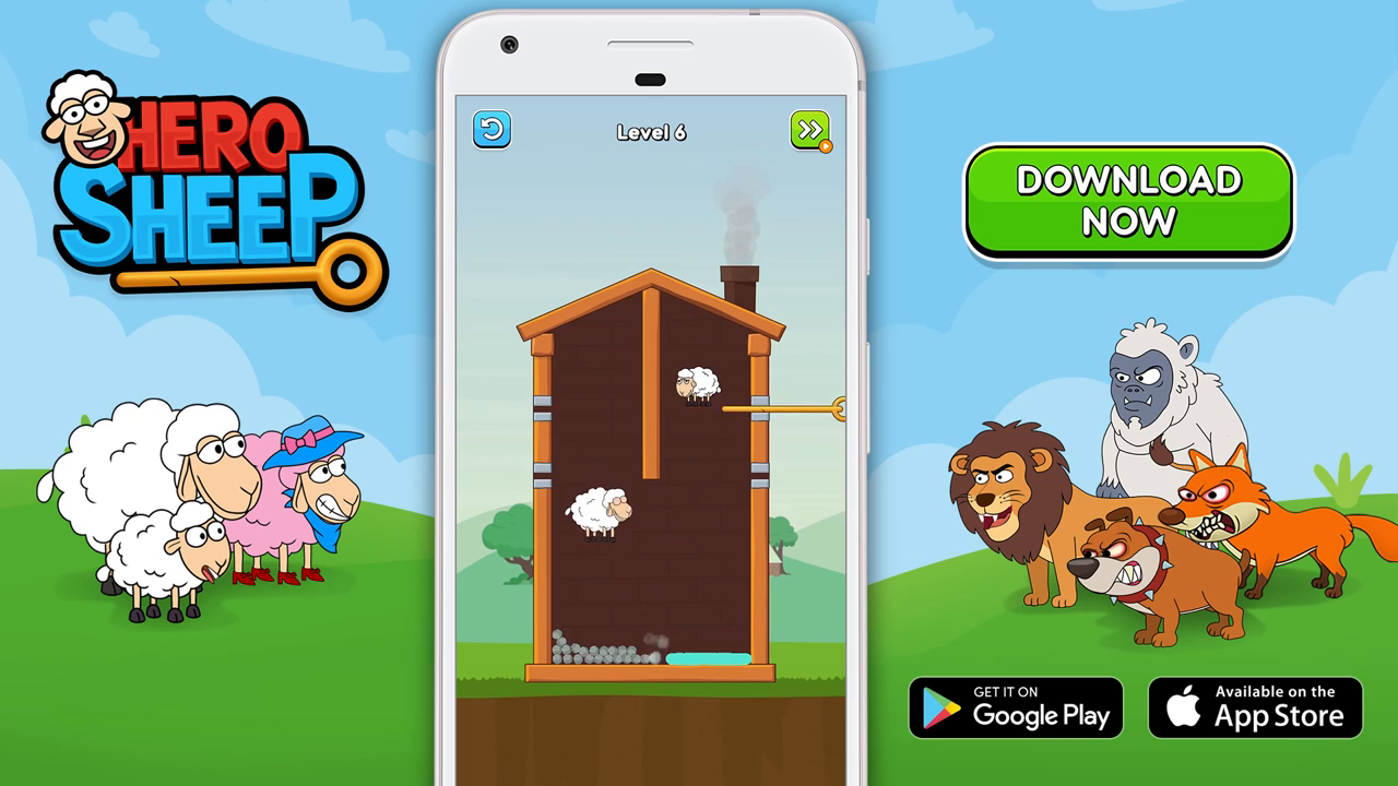 Hero Sheep - Pin Pull Save Sheep help the sheep in the best pin pull puzzle rescue game - App on ...