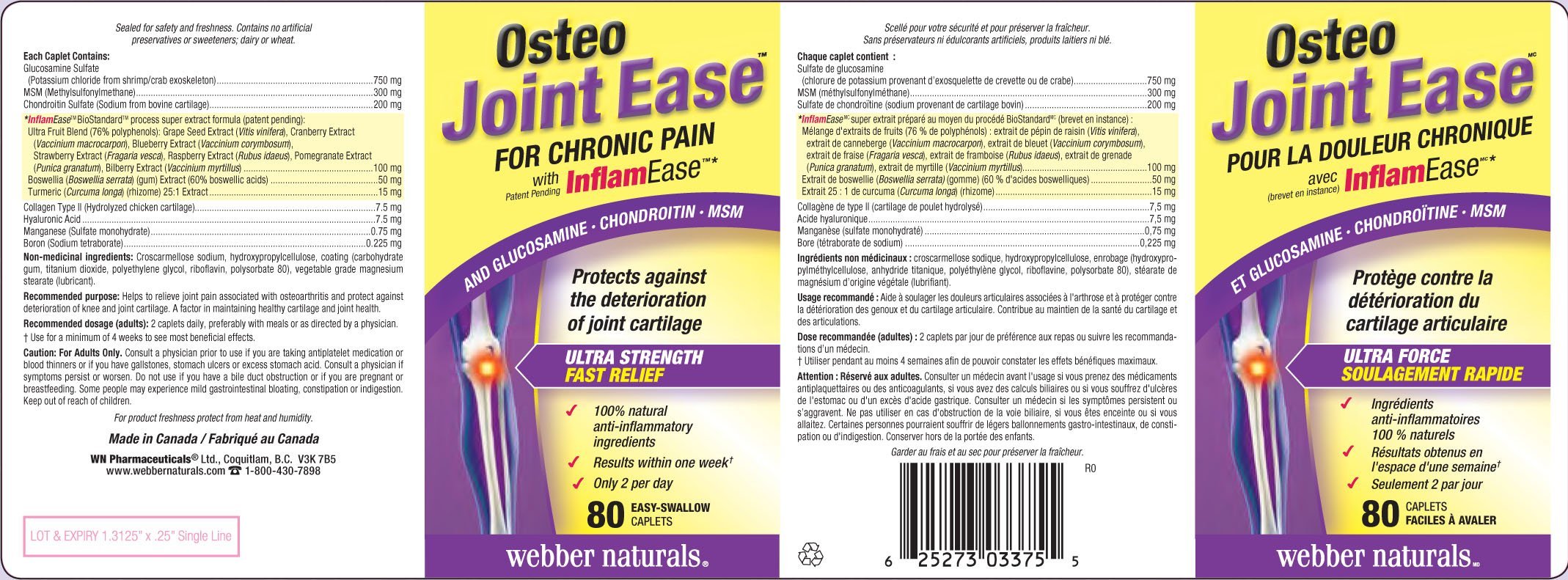 Mua Webber Naturals Osteo Joint Ease? with InflamEase?, and Glucosamine ...
