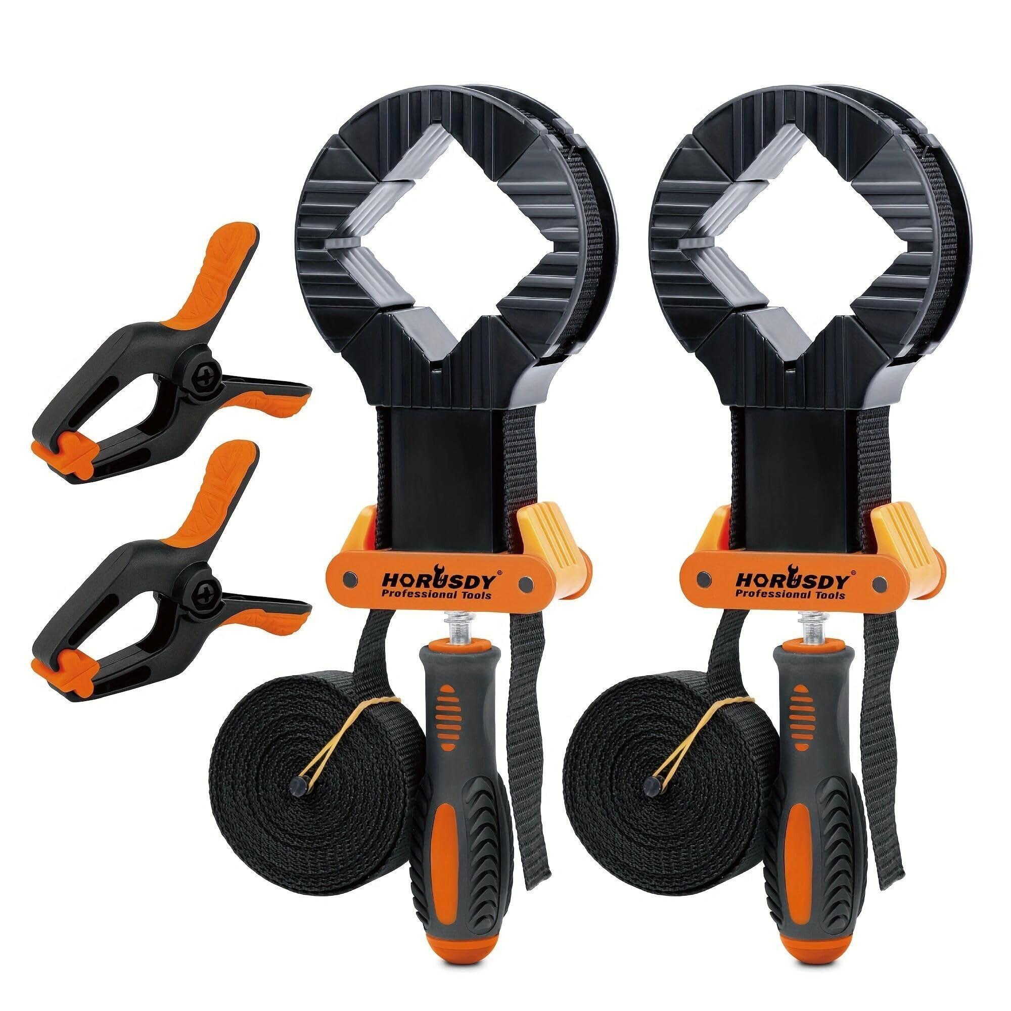 HORUSDY 4-Piece Band Clamp, Woodworking Frame Clamp Strap Holder for ...