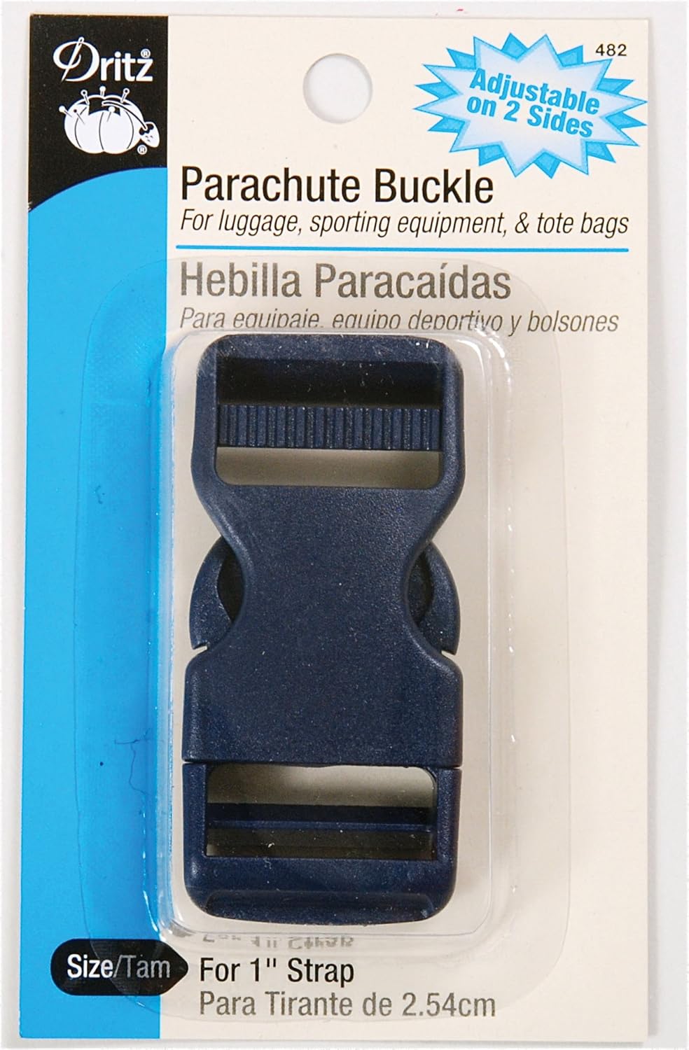 Dritz 482 Dual Adjustable Parachute Buckle for 1-Inch Strap, Navy ...