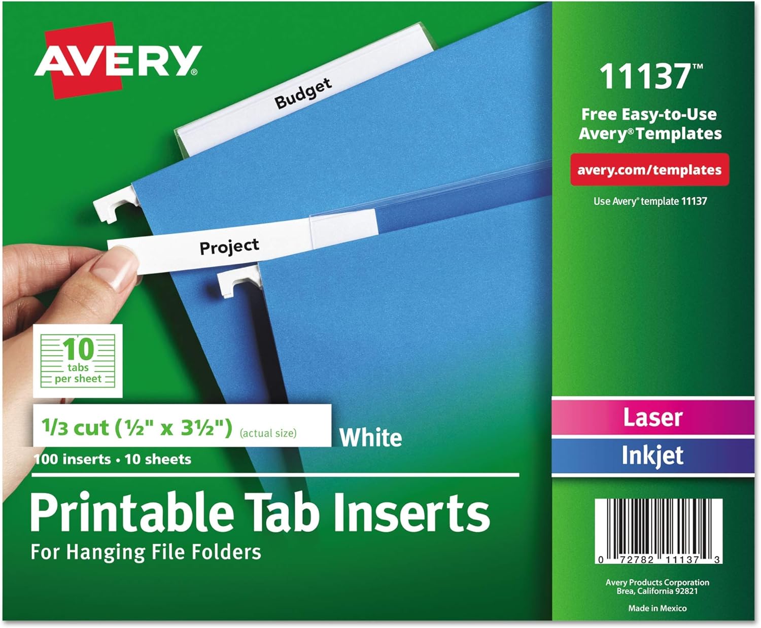 Pendaflex Tab Insert Template