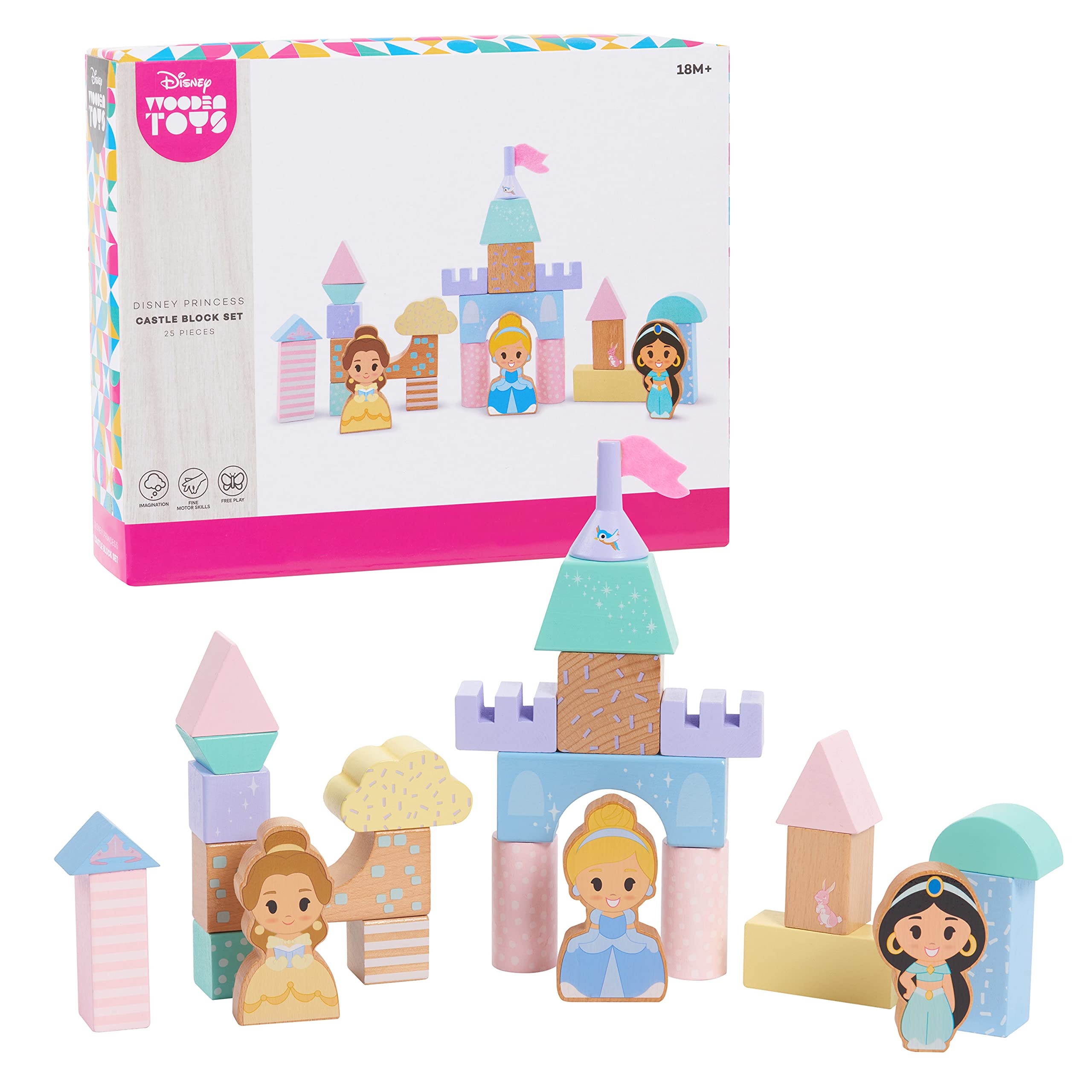 Mua Wooden Toys Princess Castle Block Set, 25-Pieces Include Cinderella ...