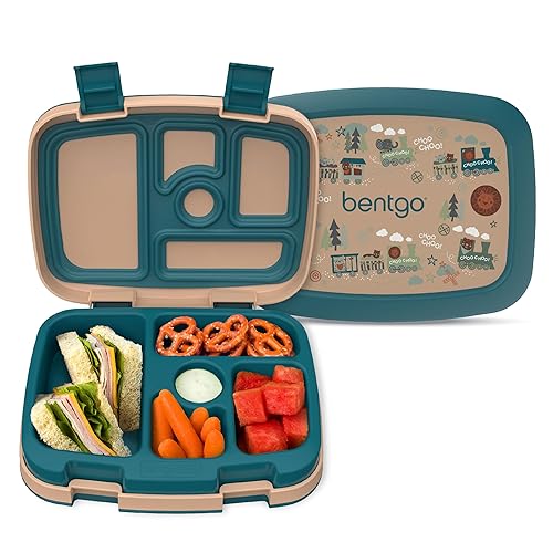 Bentgo Kids Prints Leak-Proof, 5-Compartment Bento-Style Kids Lunch Box ...