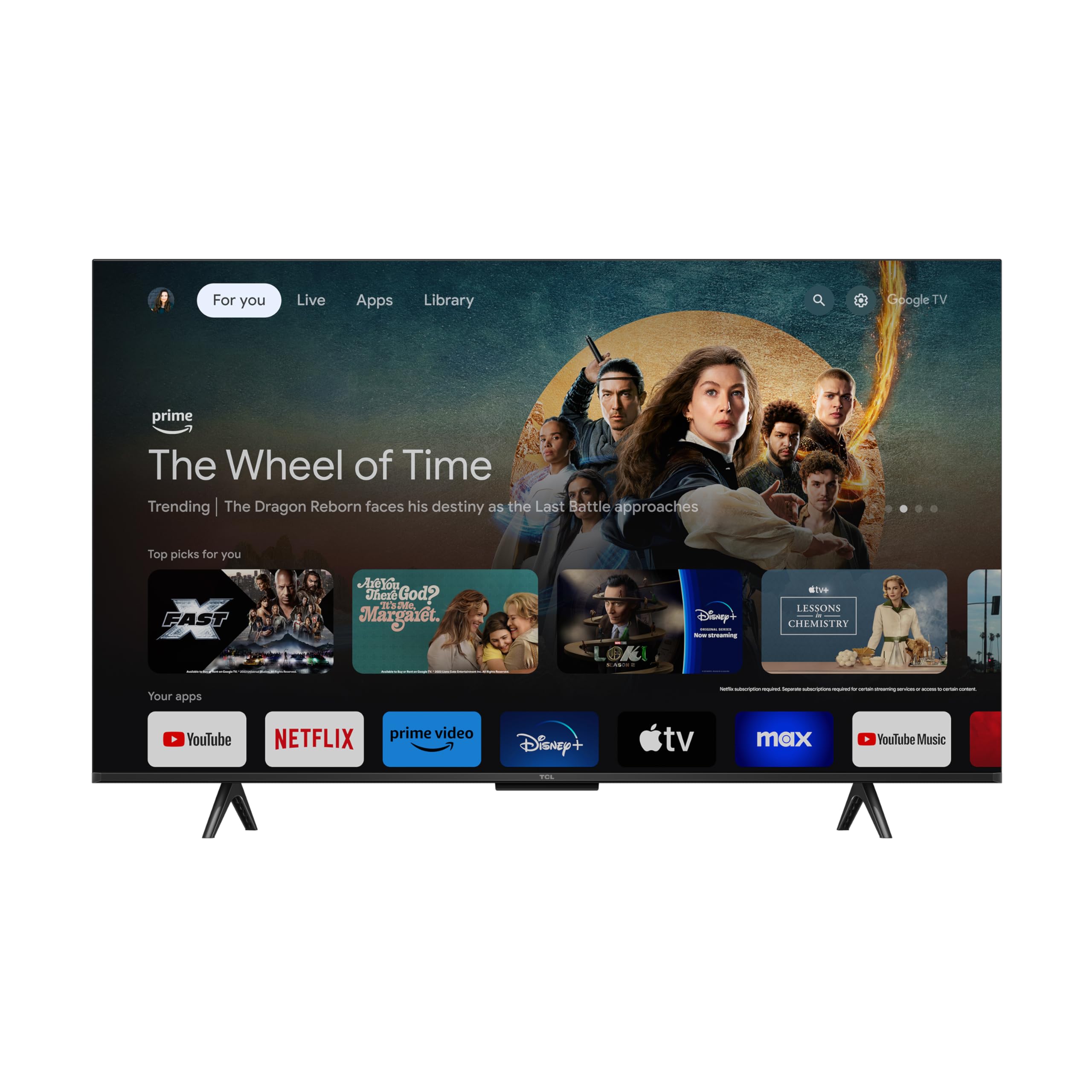 TCL 43-Inch Class S5 4K UHD LED Smart TV With Google TV (43S551G, 2024 Model), Google Assistant ...