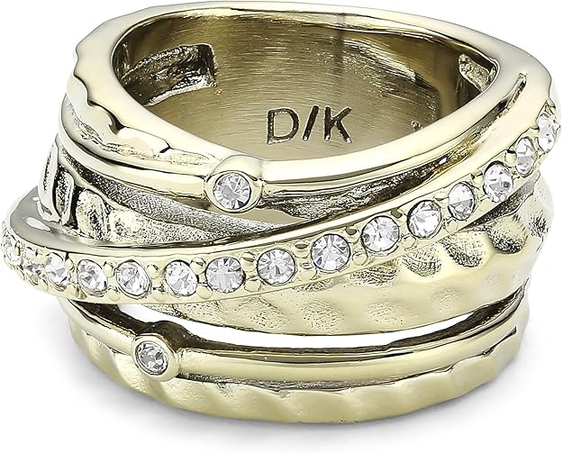 Dyrberg/Kern Women's Ring in Brass and Crystal - 332753: Amazon.co.uk ...
