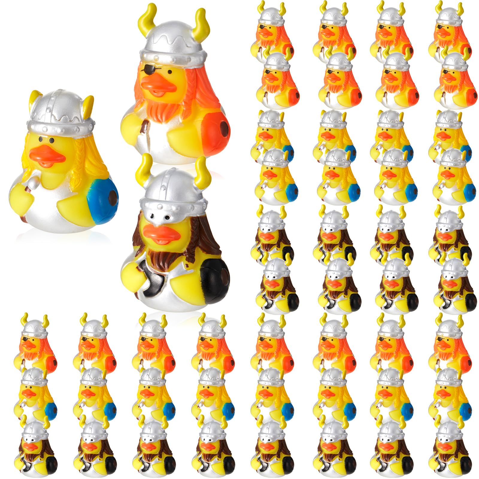 Deekin 24 Pcs Assorted Viking Rubber Ducks in Bulk, 2 Inch Rubber ...
