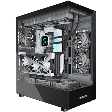 Mua MUSETEX K2 PC Case, Computer Case 360MM RAD Support, Type-C Black ...