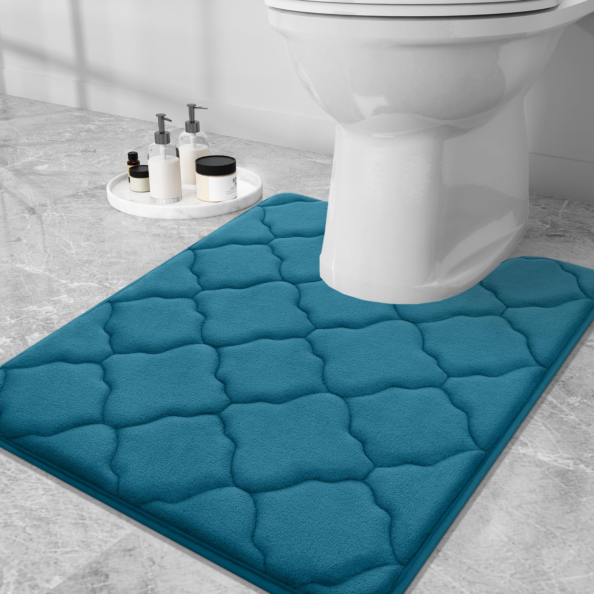 OLANLY Memory Foam Toilet Rugs U-Shaped 24x20, Ultra Soft and Absorbent ...
