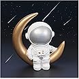 Amazon.com: WINUSD Astronaut Figurine, Gold Moon Astronaut Statue Decor ...