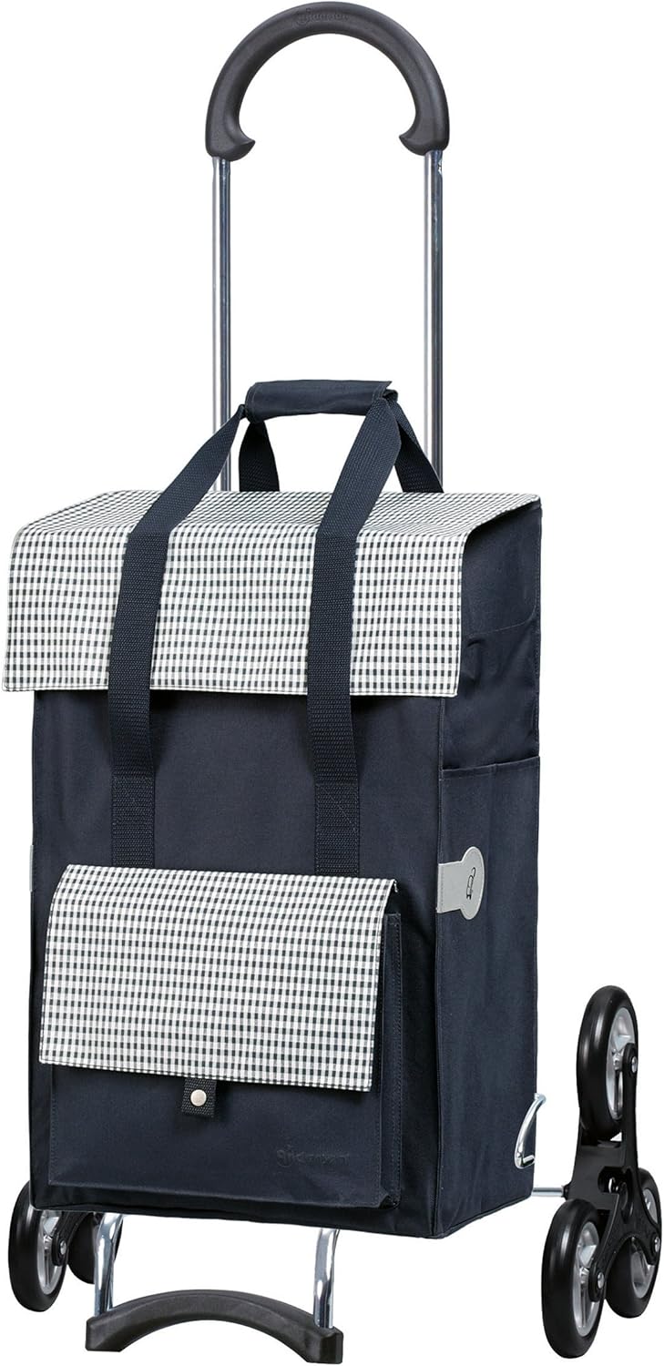 Andersen Shopping trolley Scala with bag Milla blue, Volume 49L, steel ...