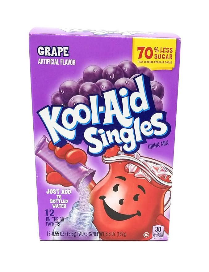 Amazon.com : Kool-Aid Singles Grape Soft Drink Mix, 0.55 OZ : Powdered ...