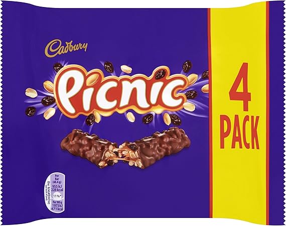 Cadbury Picnic Chocolate Bar, 4 x 48.4g: Amazon.co.uk: Prime Pantry