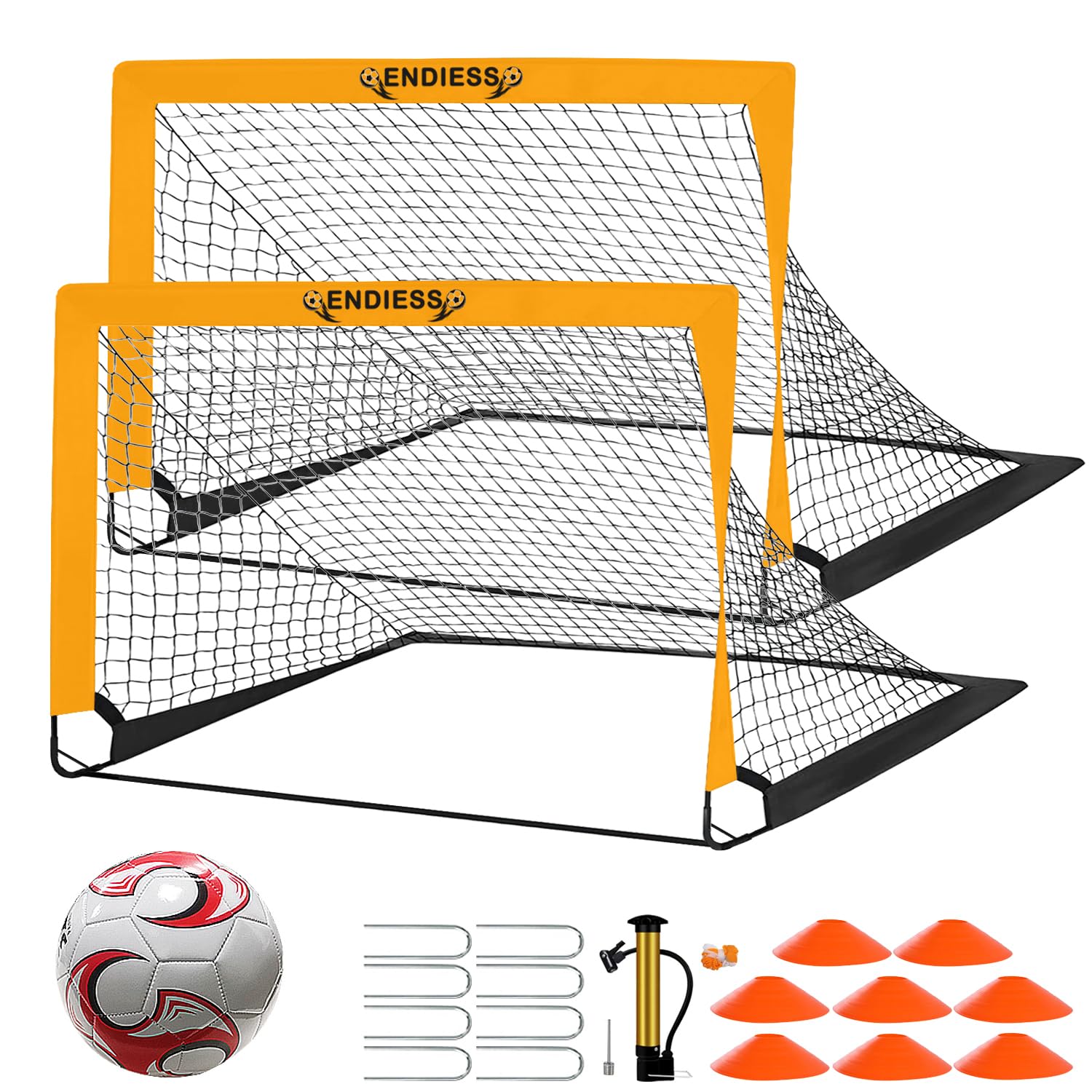 Sports Kids Practice Soccer Goals, Pop Up Folding Soccer Goal Net Set ...