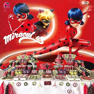 Buy Miraculous Ladybug Backdrop, for Girl, Birthday Party Supplies ...