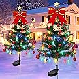 Amazon.com: KHOYIME 2 Pack Solar Christmas Tree Outdoor Waterproof Stake Lights with 40 LED ...