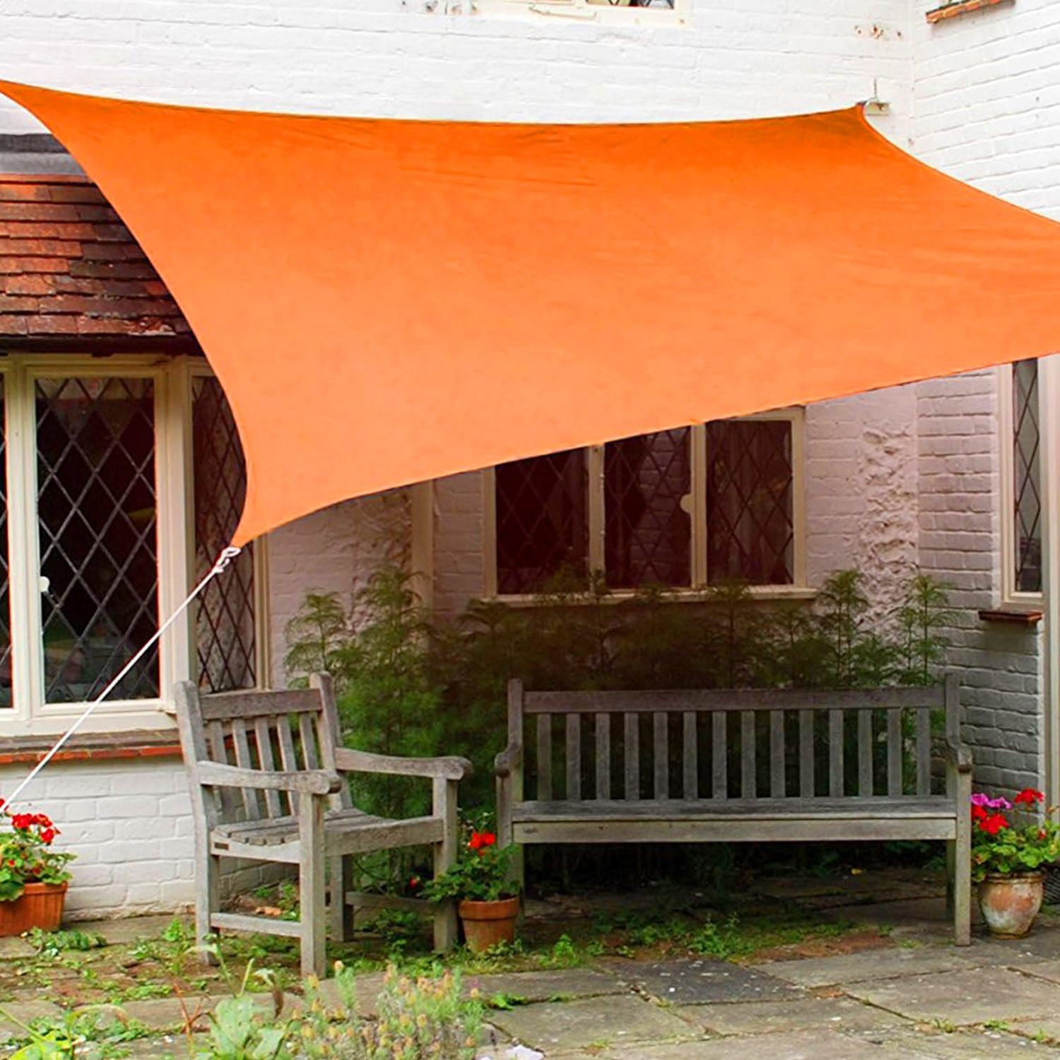 Amazon.com : E&K Sunrise 8'x 12'Orange Rectangle Sun Shade Sail Outdoor ...