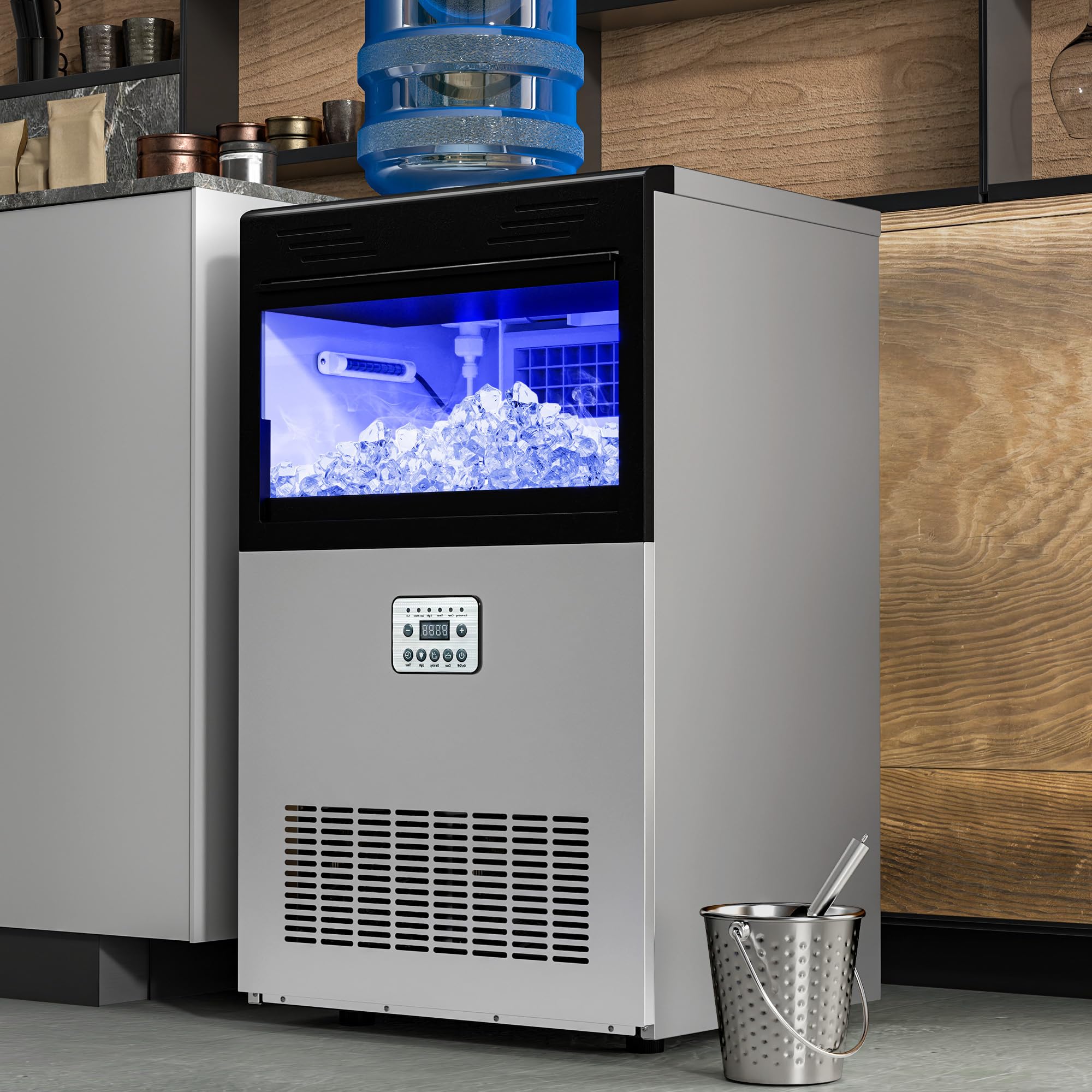 YITAHOME 120lbs Ice Maker Machine Commercial Under Counter Ice Maker ...