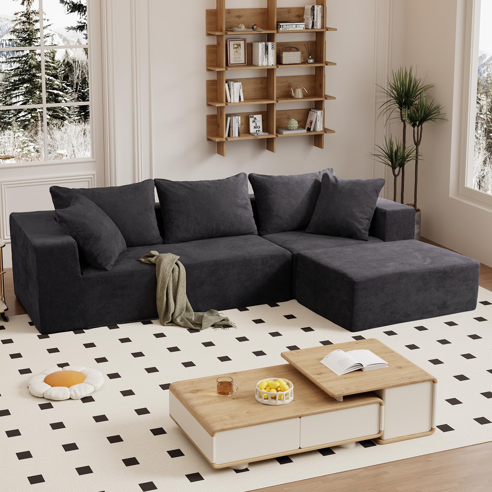Vamcheer Modular Sectional Sofa with Chaise, Modern L Shaped Cloud ...