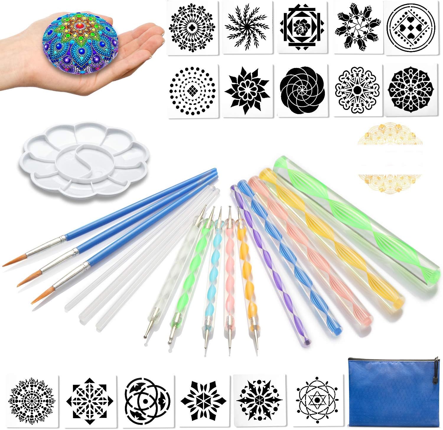 Amazon.com: GORNORVA 33PCS Mandala Dotting Tools Stencil Mandala ...