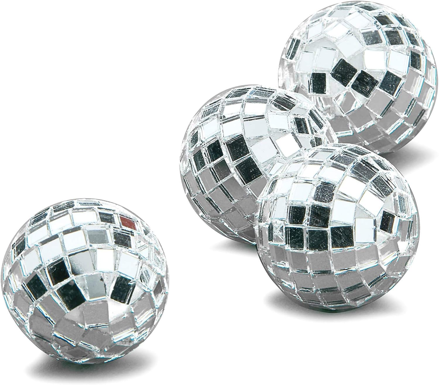 Generique – 4 Silver Mini Disco Mirror balls – BigaMart