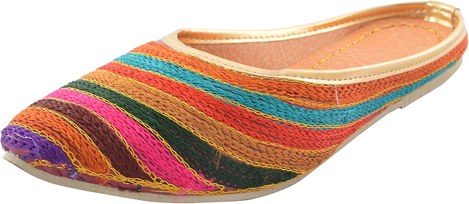 Rajasthani Jooti Women's Multi-Coloured Jute Juttis - 8 UK: Buy Online ...