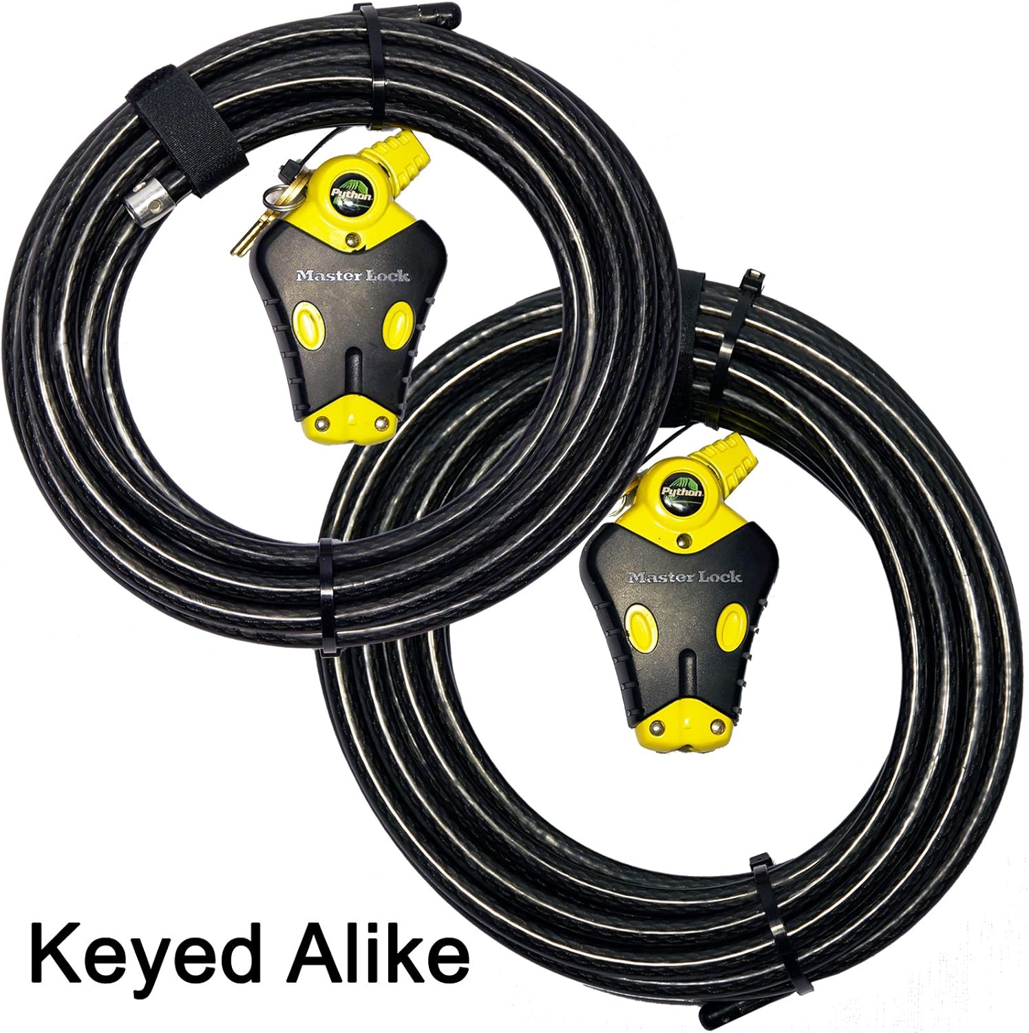 Amazon.com: Master Lock - Two Python Adjustable Cable Locks Keyed Alike ...