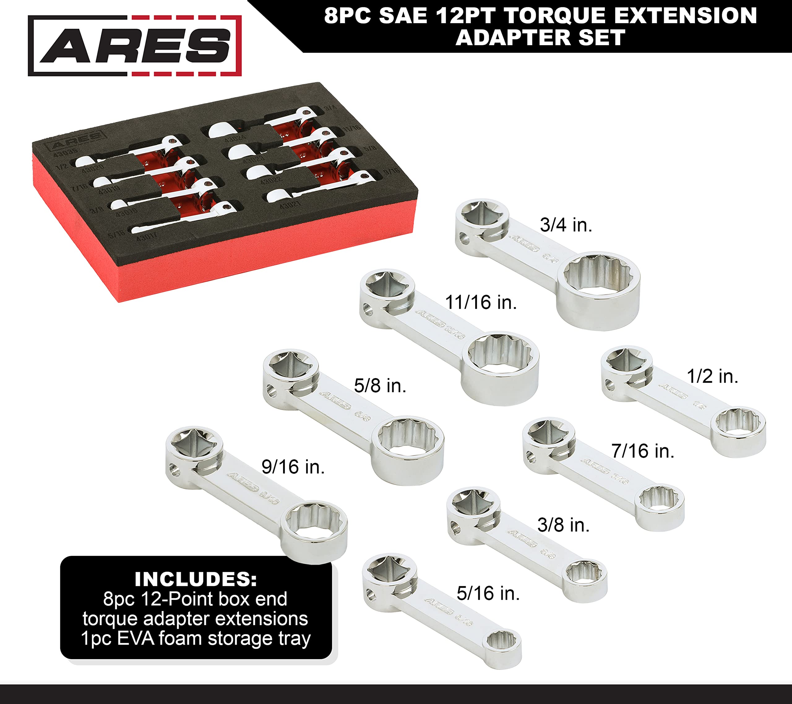 Mua ARES 43035 – 8-Piece SAE 12-Point Box End Torque Adapter Extension ...