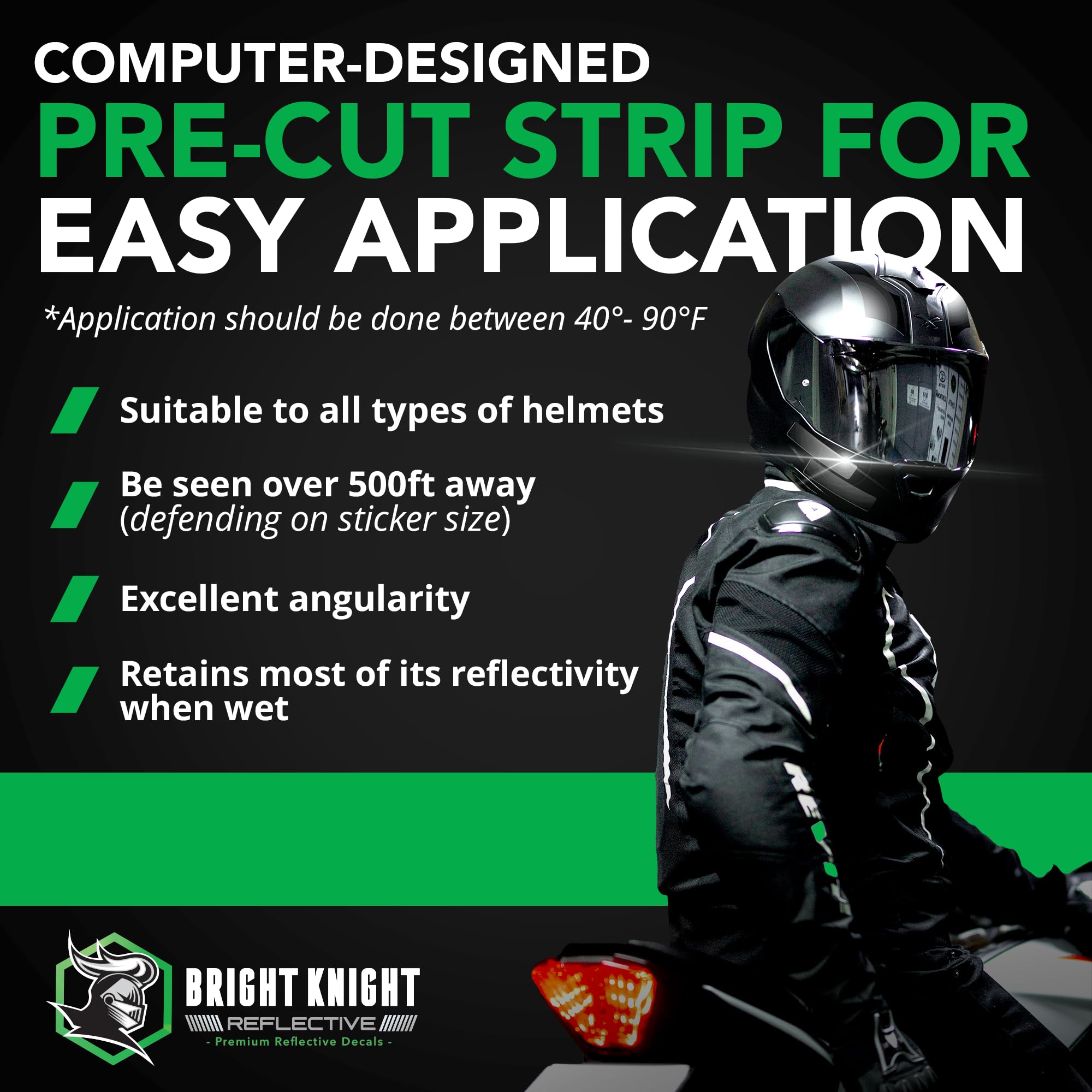 Mua Reflective Motorcycle Helmet Decals, 5 Pcs Black Reflective Tape ...